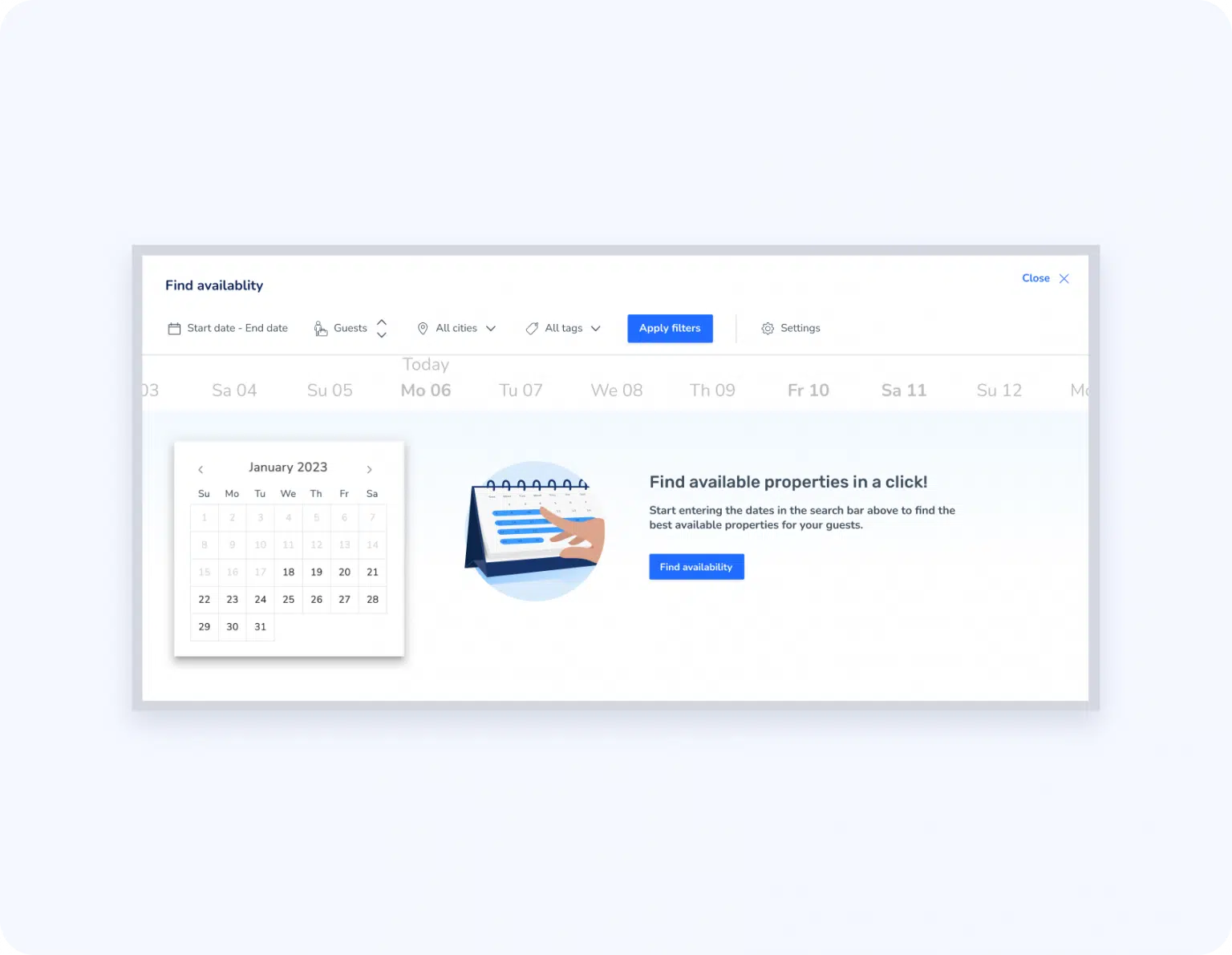 Rental Calendar by Guesty